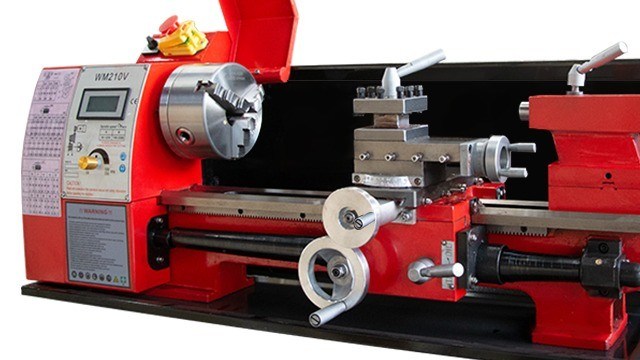 Variable speed lathe wm210v-s lathe machine 38mm spindle bore brushless ...